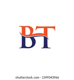 Bt Letter Logo Modern Wave Typography Stock Vector (Royalty Free ...