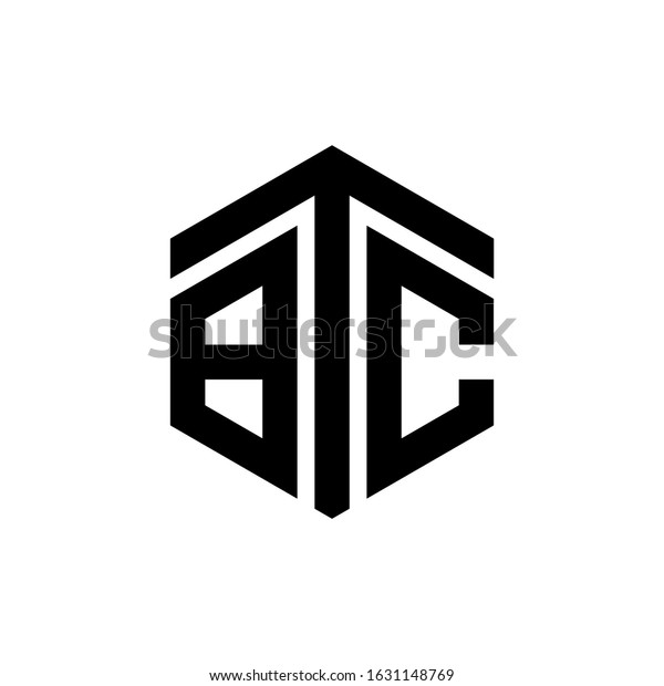 Btc Letter Logo Design Polygon Monogram Stock-vektor (royaltyfri ...
