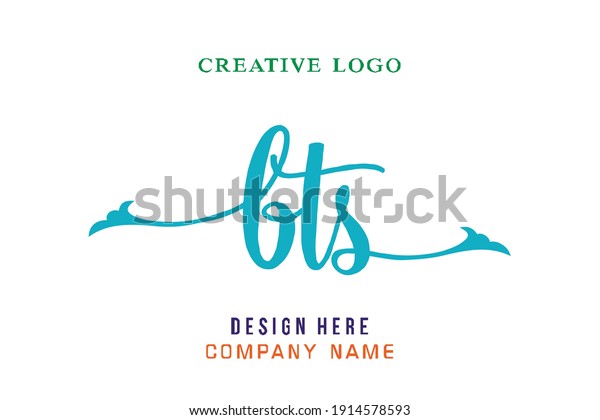 Bts Lettering Logo Simple Easy Understand Stock Vector (Royalty Free ...
