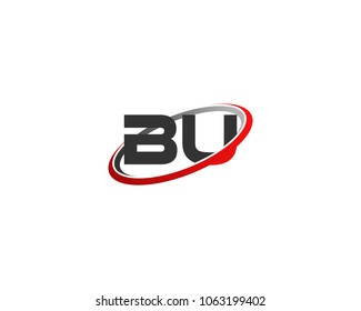 Bu Initial Company Red Gray Swoosh Stock Vector (Royalty Free ...