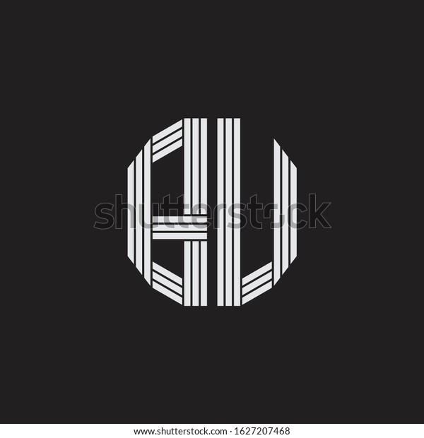 Bu Logo Monogram Outline Style Linked Stock Vector (Royalty Free ...