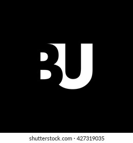 Bu Negative Space Letter Logo Black Stock Vector (Royalty Free) 354406901