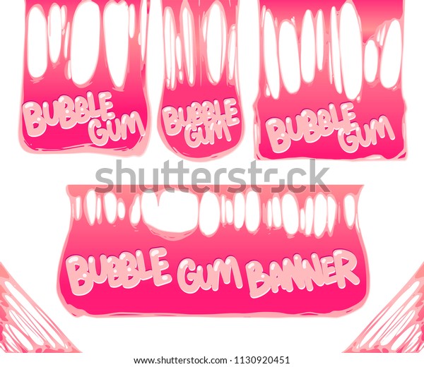 Bubble Gum Banners Isolated On White Stock Vector (Royalty Free ...