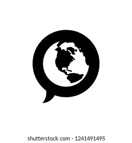 Bubble Speech Globe Translate Sign Icon Stock Vector (Royalty Free ...