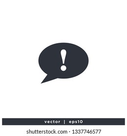 Exclamation Mark Bubble Message Icon Glyph Stock Vector (Royalty Free ...