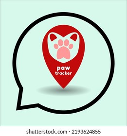 Bubble Talk Paw Tracker Sign Vector Stock Vector (Royalty Free ...