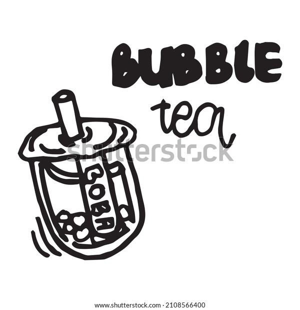 Bubble Tea Sketch White Background Stock Vector (Royalty Free ...