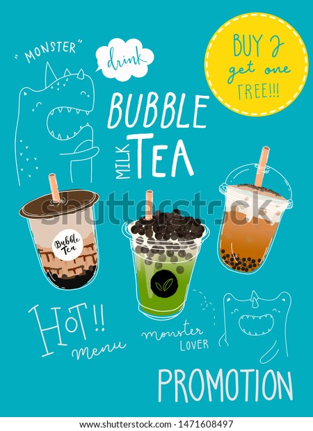 Bubble tea Special Promotions design, Pearl milk tea , Yummy drinks ...