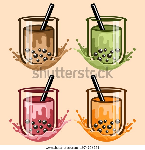 Bubble Tea Vector Logo Illustration Stock Vector (Royalty Free ...
