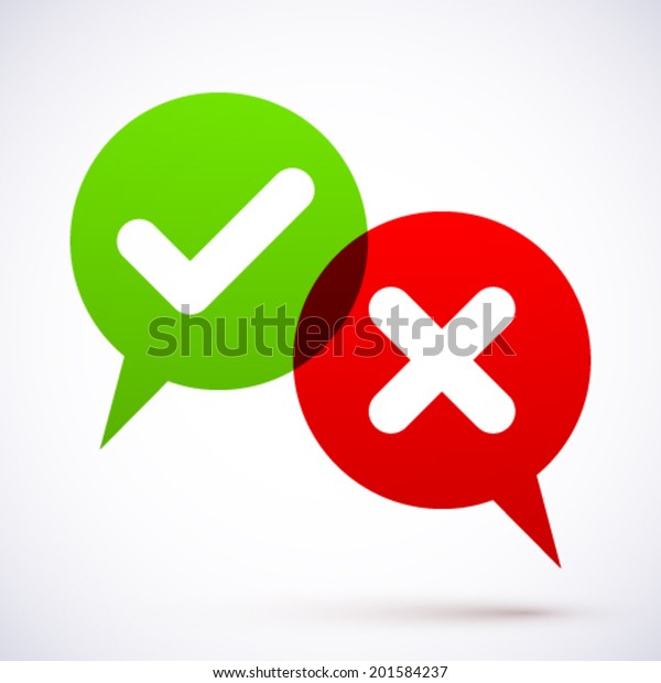 Bubbles Check Cross Symbols Stock Vector (Royalty Free) 201584237 ...
