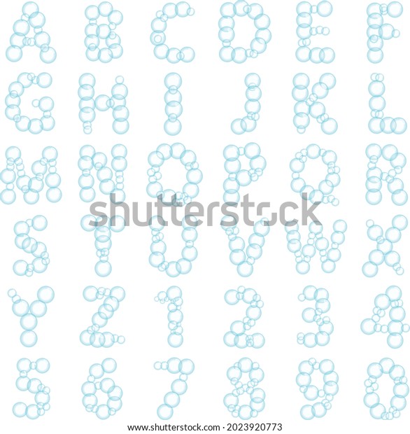 Bubbles Font Letters Numbers Alphabet Stock Vector (Royalty Free ...