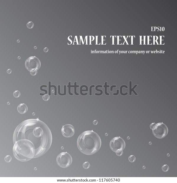 Bubbles White On Gray Background Stock Vector (Royalty Free) 117605740