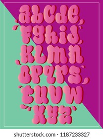 Bubblestyle Vector Pink Alphabet On Color Stock Vector (Royalty Free ...