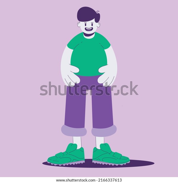 Bubbly Character Illustration Unique Colour Palette Stock Vector ...