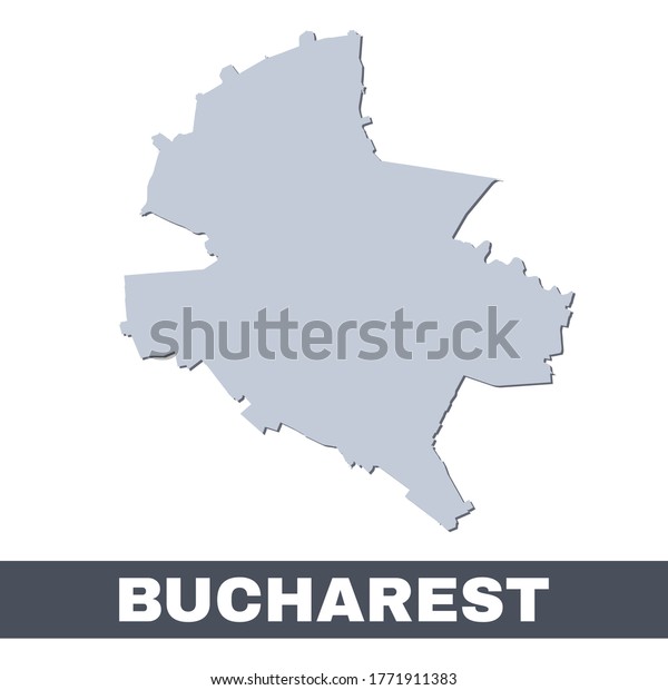 Bucharest Outline Map Vector Map Bucharest Stock Vector (Royalty Free ...