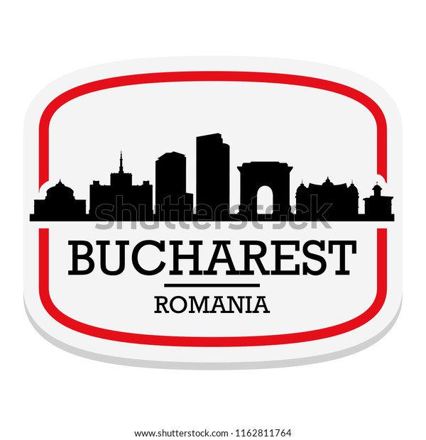 Bucharest Romania Label Stamp Icon Skyline Stock Vector (Royalty Free ...