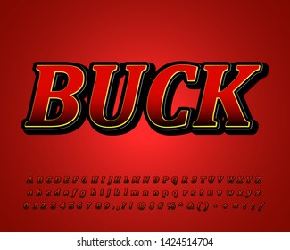 Buck Sticker Font Effect Classic Alphabet Stock Vector (Royalty Free ...