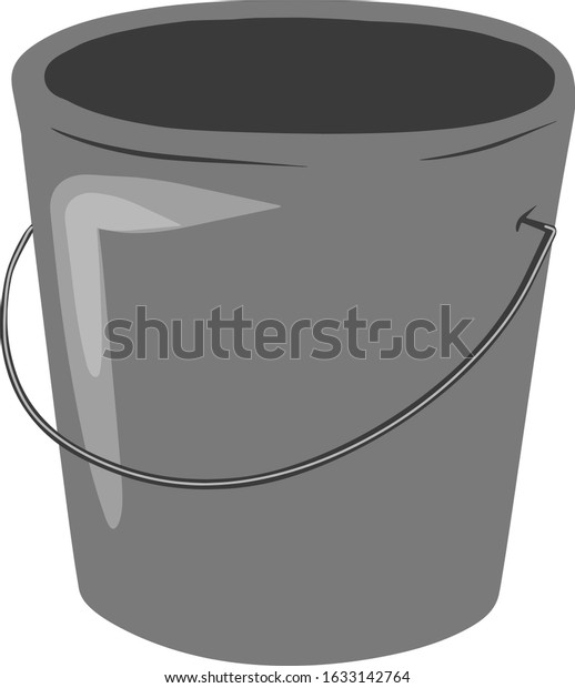 Bucket Gray Isolated On White Background Stock Vector (Royalty Free ...