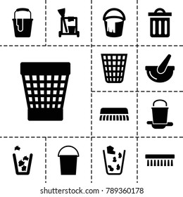 Bucket Icons Set 13 Editable Filled Stock Vector (Royalty Free ...