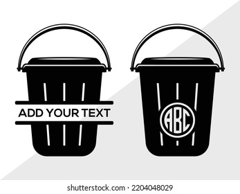 Bucket Monogram Svg Printable Vector Illustration Stock Vector (Royalty ...