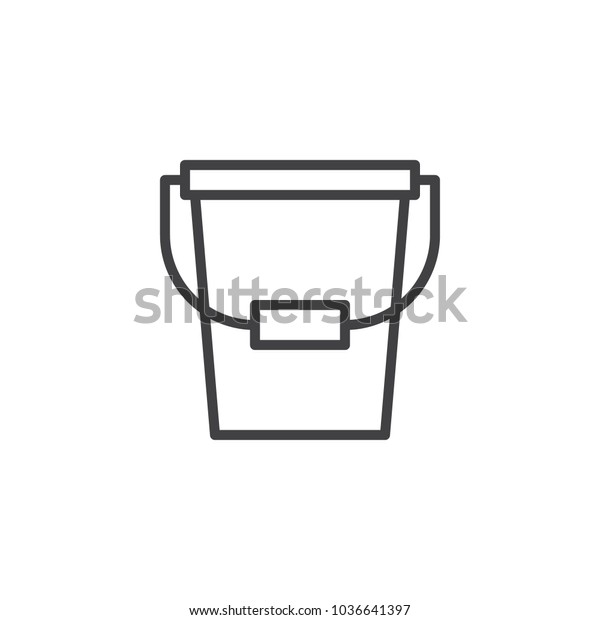 Bucket Outline Icon Linear Style Sign Stock Vector (Royalty Free ...
