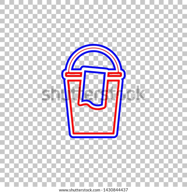 Bucket Rag Sign Red White Contour Stock Vector (Royalty Free ...