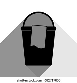 Bucket Rag Sign Vector Black Icon Stock Vector (Royalty Free) 682717855