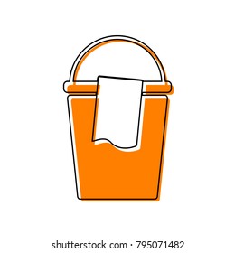 Bucket Rag Sign Vector Black Line Stock Vector (Royalty Free) 795071482 ...