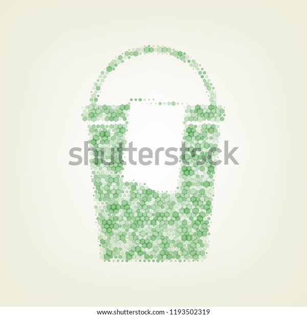 Bucket Rag Sign Vector Green Hexagon Stock Vector (Royalty Free ...