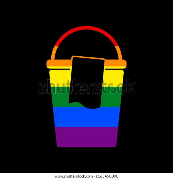 Bucket Rag Sign Vector Icon Colors Stock Vector (Royalty Free ...
