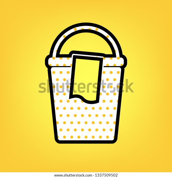 Bucket Rag Sign Vector Yellow Polka Stock Vector (Royalty Free ...