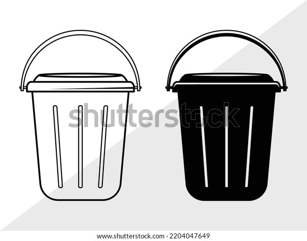 Bucket Svg Printable Vector Illustration Stock Vector (Royalty Free ...