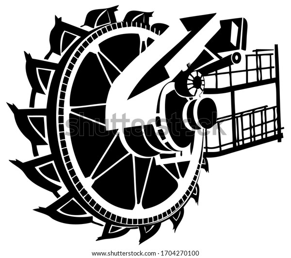 Bucket Wheel Excavator Vector Design Stock Vector (Royalty Free) 1704270100