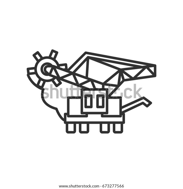 Bucketwheel Excavator Linear Icon Stock Vector (Royalty Free) 673277566 ...