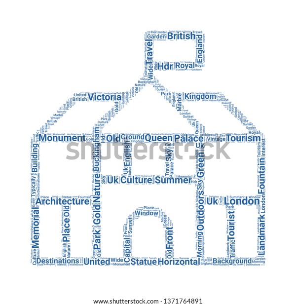 Vektor Stok Buckingham Palace Word Cloud Tag Cloud (Tanpa Royalti ...