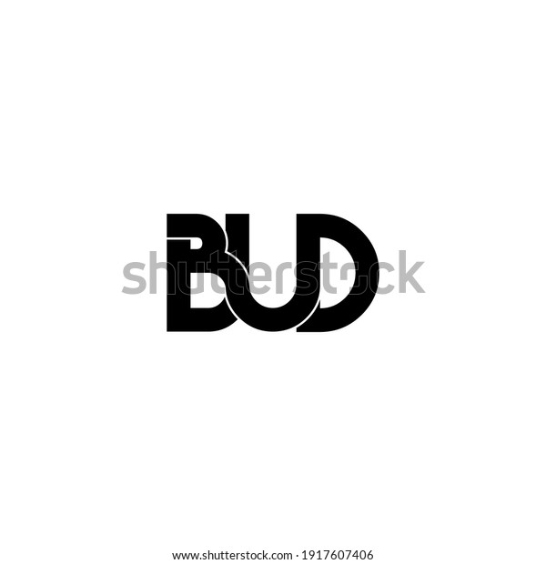 Bud Letter Original Monogram Logo Design Stock Vector (Royalty Free ...