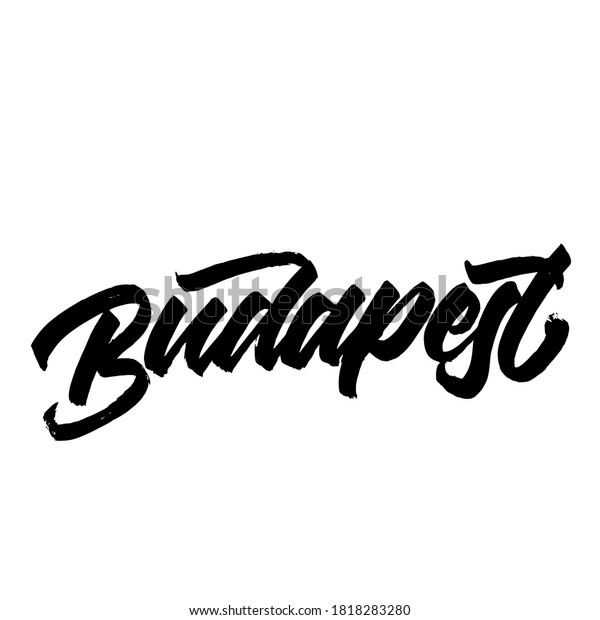 Budapest Handwritten City Name Typography Design Stock Vector (Royalty ...