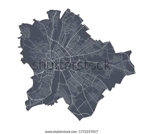 Budapest Map Detailed Vector Map Budapest Stock Vector (Royalty Free ...