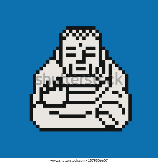Buddha Icon Pixel Art Style Buddhist Stock Vector (Royalty Free ...