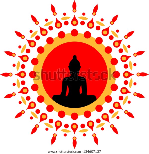 Buddha Sun Meditation Enlightenment Vector Image Stock Vector (Royalty ...