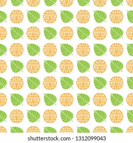 Buddhist Pattern Background Bodhi Leaves Pattern Stock Vector (Royalty ...