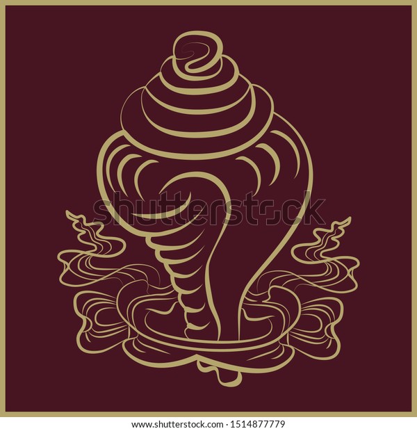 Buddhist Symbol Dharma Shell Auspicious Symbol Stock Vector (Royalty ...