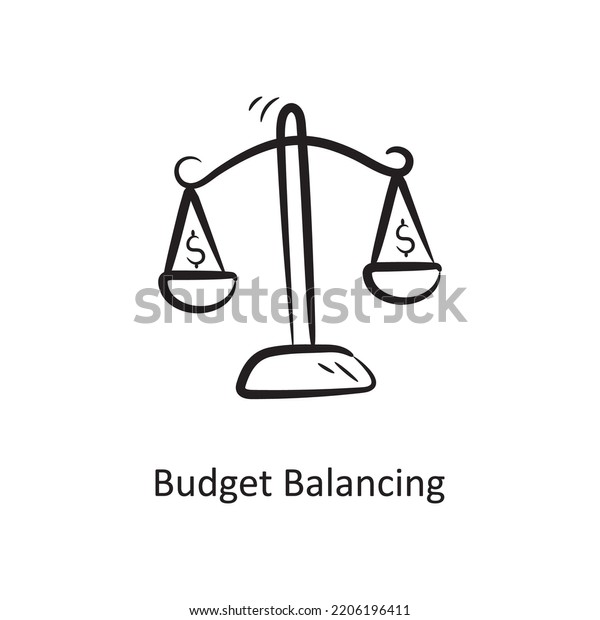 Budget Balancing Outline Icon Design Illustration Stock Vector (Royalty ...