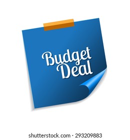 Budget Deal Blue Sticky Notes Vector Stock Vector (Royalty Free ...