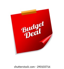 Budget Deal Red Sticky Notes Vector Stock Vector (Royalty Free ...