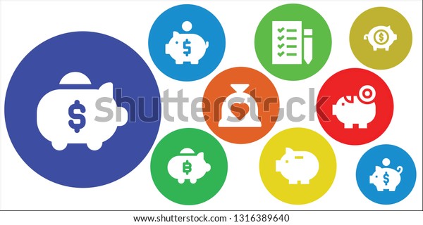 Budget Icon Set 9 Filled Budget Stock Vector (Royalty Free) 1316389640