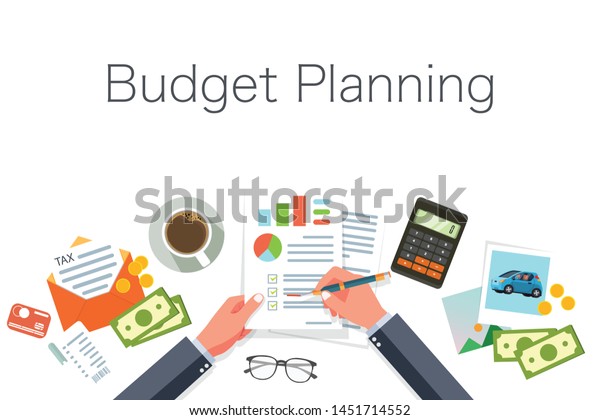 Budget Planning Concept Flat Style Web Stock Vector (Royalty Free ...