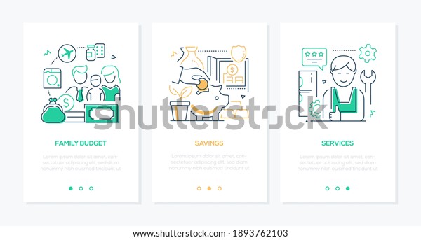 Budget Vector Line Design Style Icons Stock Vector (Royalty Free ...