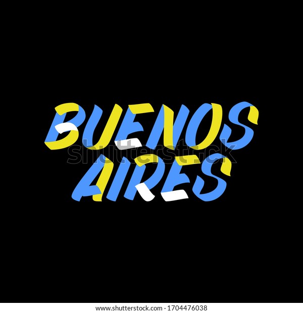 Buenos Aires Sign Brush Paint Lettering Stock Vector (Royalty Free ...