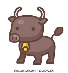 Buffalo Bell Vector Illustration Line Color Stock Vector (Royalty Free ...